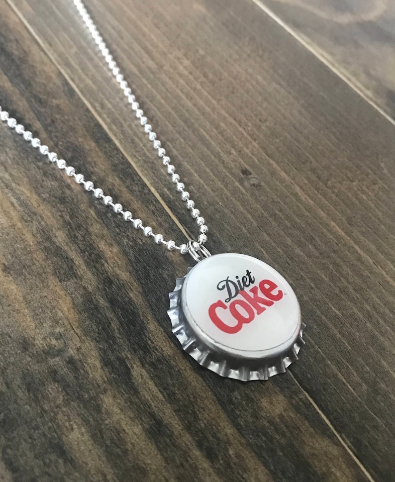 Diet Coke Bottle Cap Necklace Soda pop Charm | Etsy