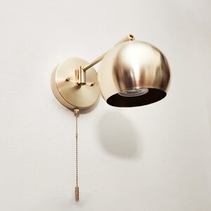 Pull Chain Directional, Wall Brass Sconce, Coastal Light, Modern Gold ...