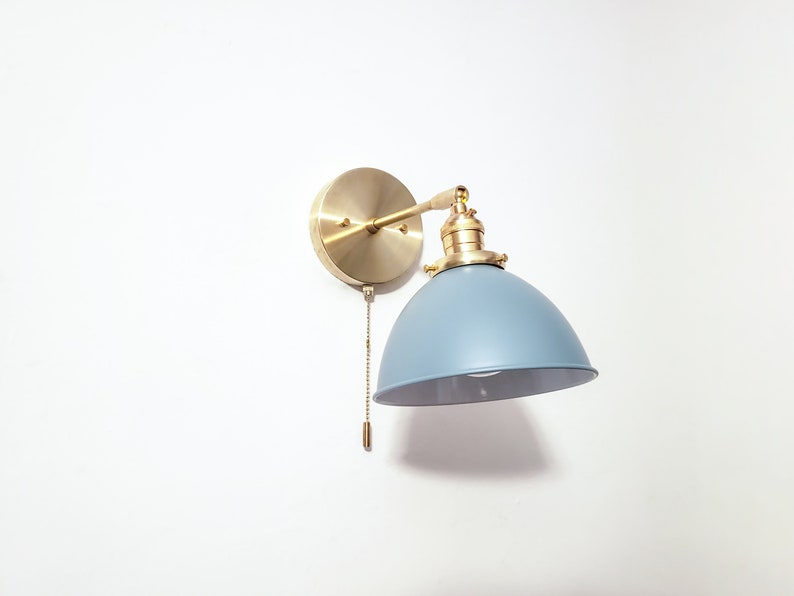 Pull Chain Directional Wall Brass Sconce Coastal Light | Etsy