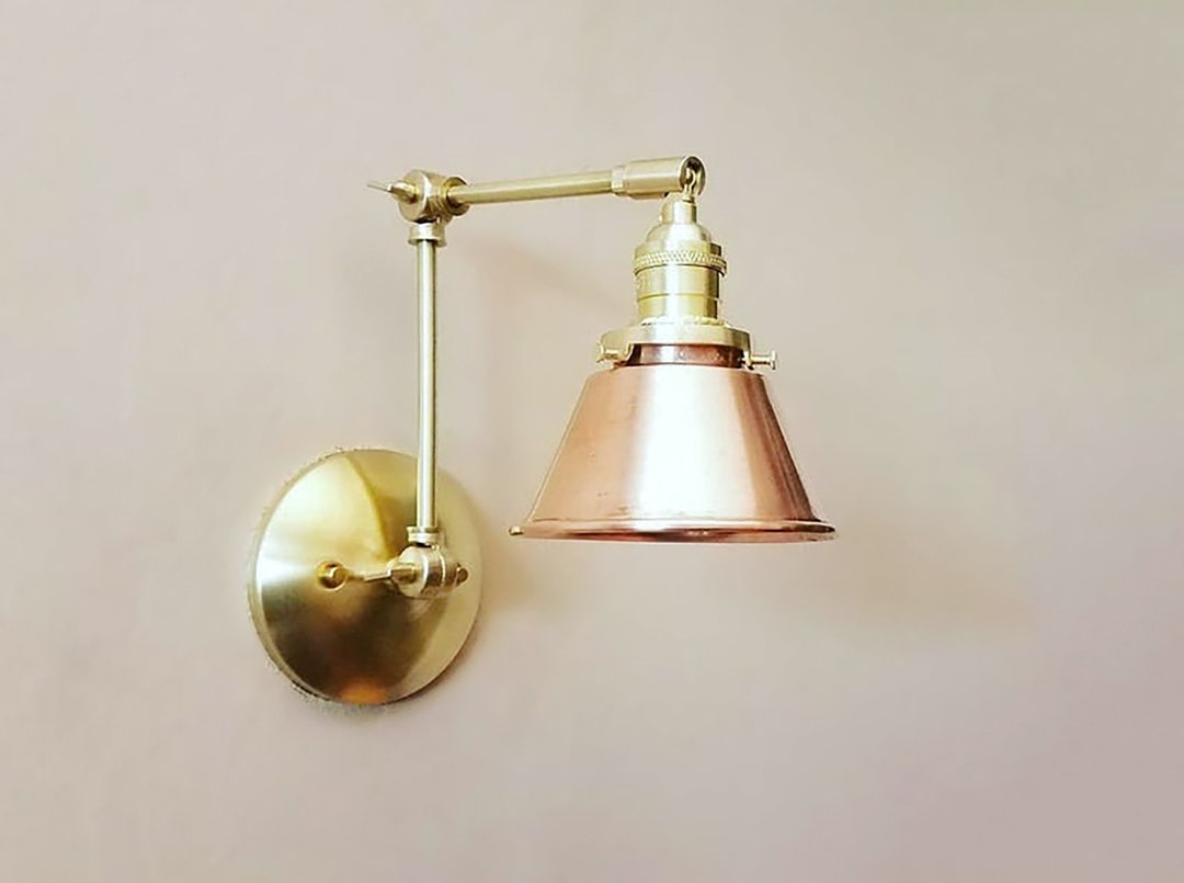 Kitchen Shelves Adjustable Wall Light - Industrial Sconce - Gold/copper ...