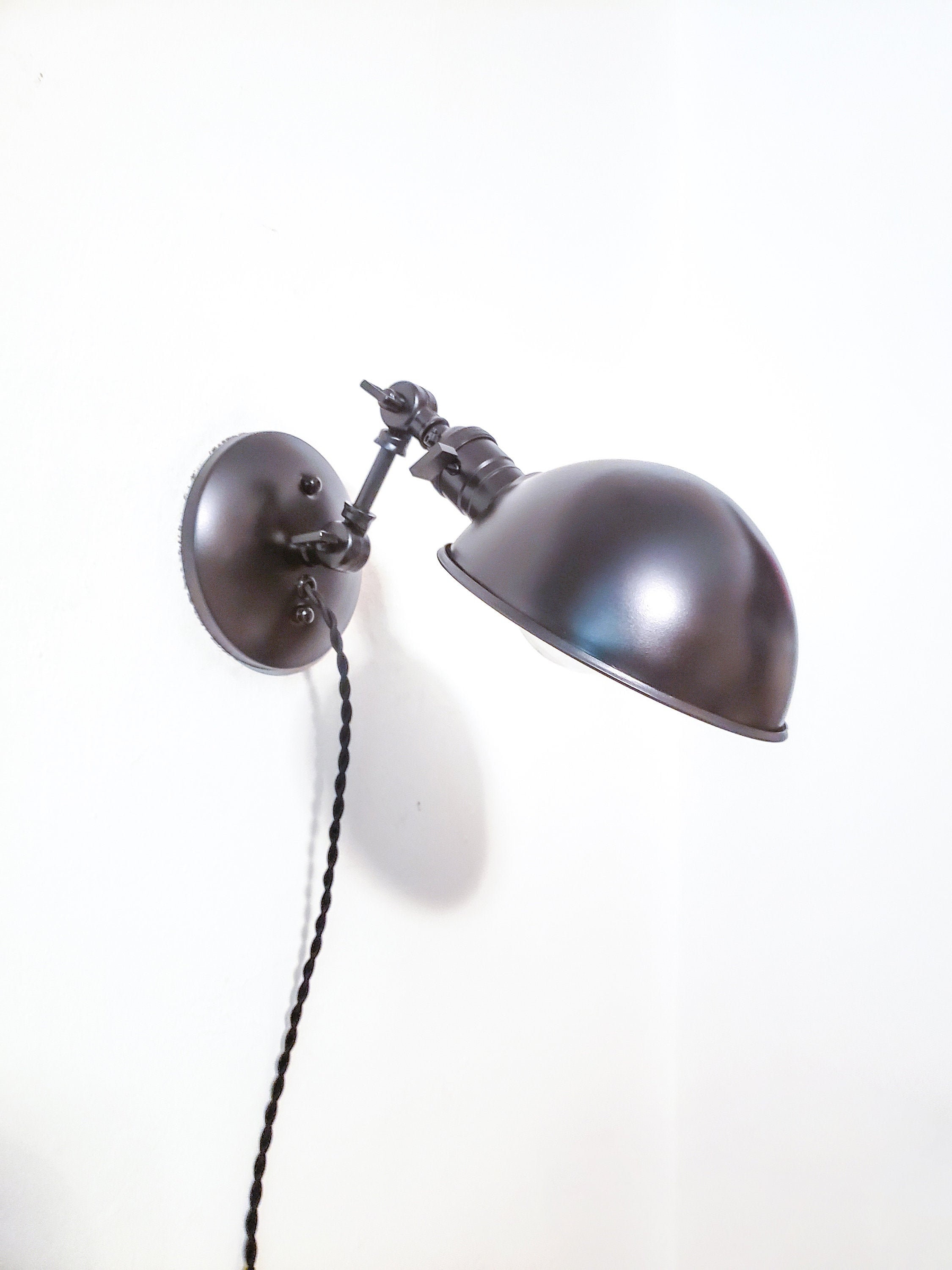 Bedside Reading Wall Light, Matte Black, Adjustable Art Sconce, Mid ...