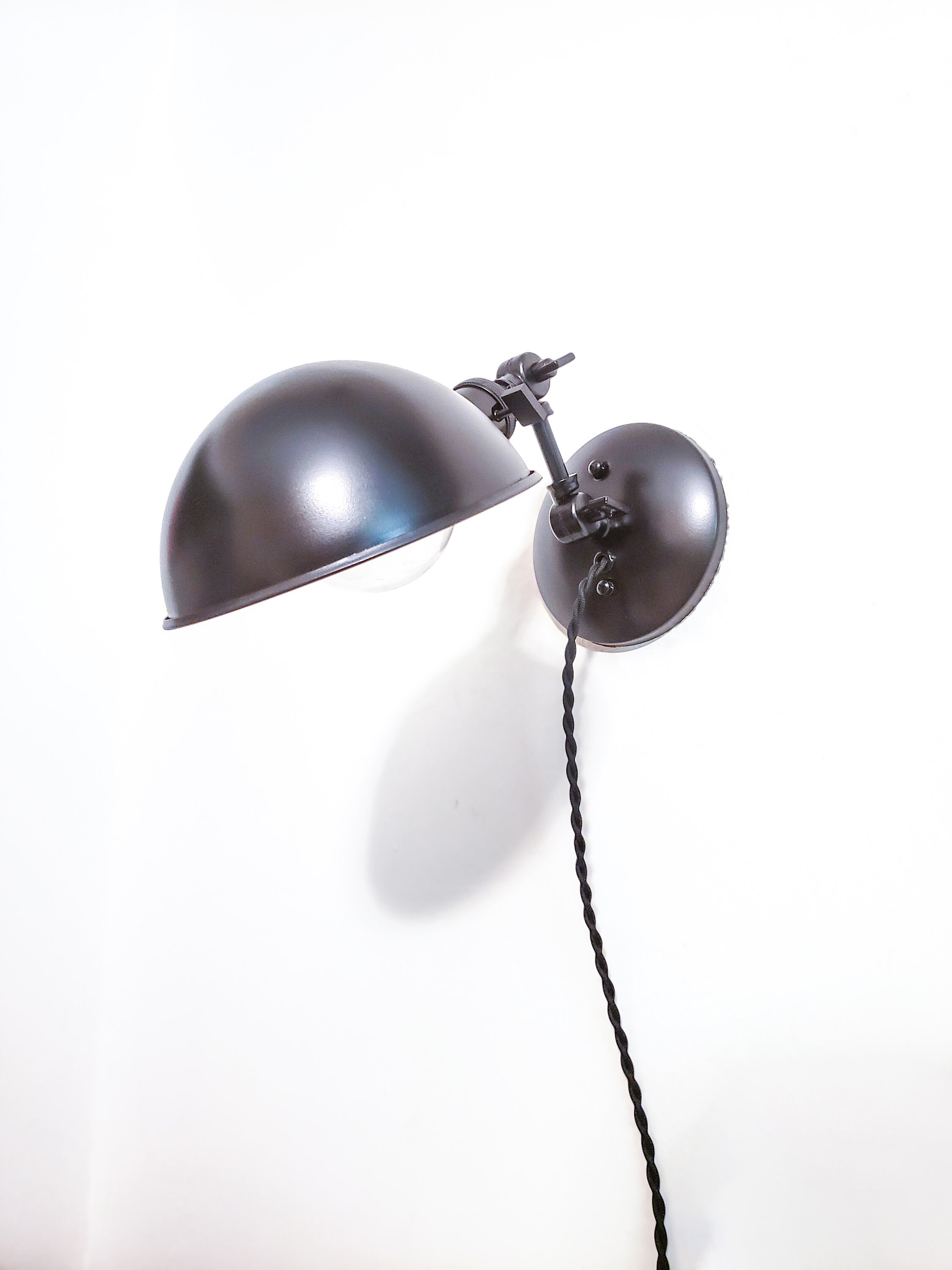 Bedside Reading Wall Light, Matte Black, Adjustable Art Sconce, Mid ...