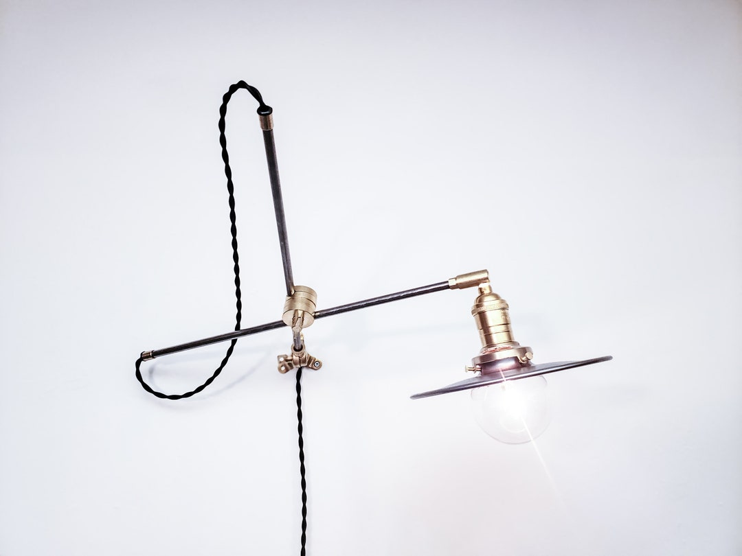 Plug in Kitchen Shelves Scissor Sconce - Adjustable Wall Lamp - Gold ...