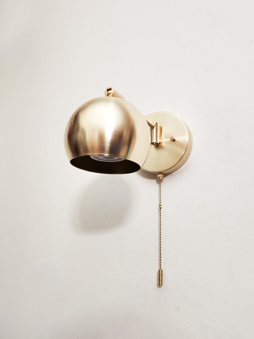 Pull Chain Directional, Wall Brass Sconce, Coastal Light, Modern Gold ...