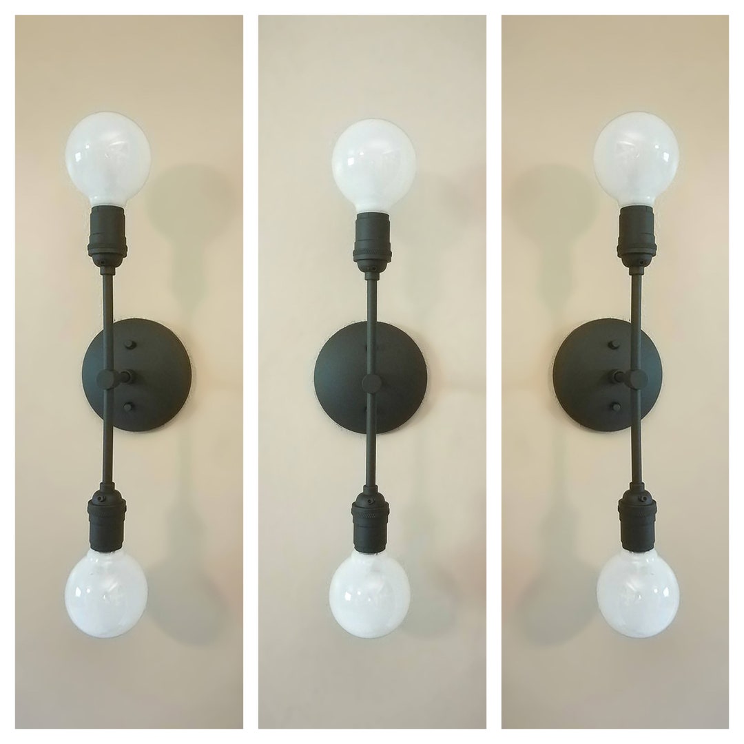 Black Wall Sconce - Black Vanity Light - Matte Black Light - Mid ...