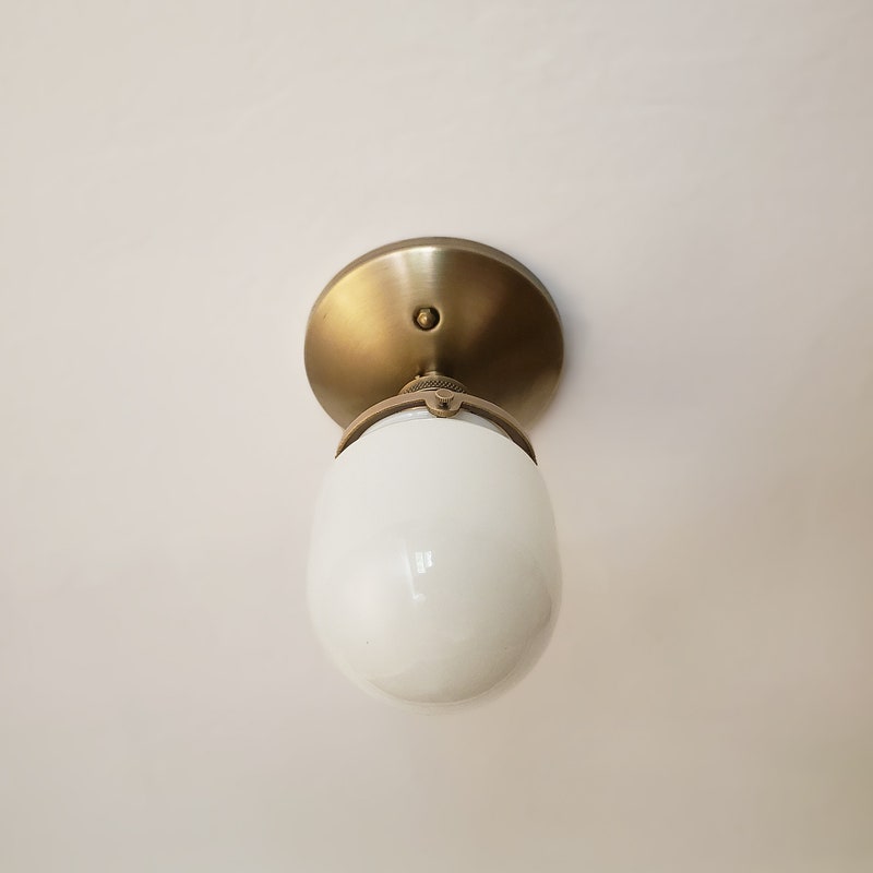 3 Bulb Brass Flush Mount - Etsy