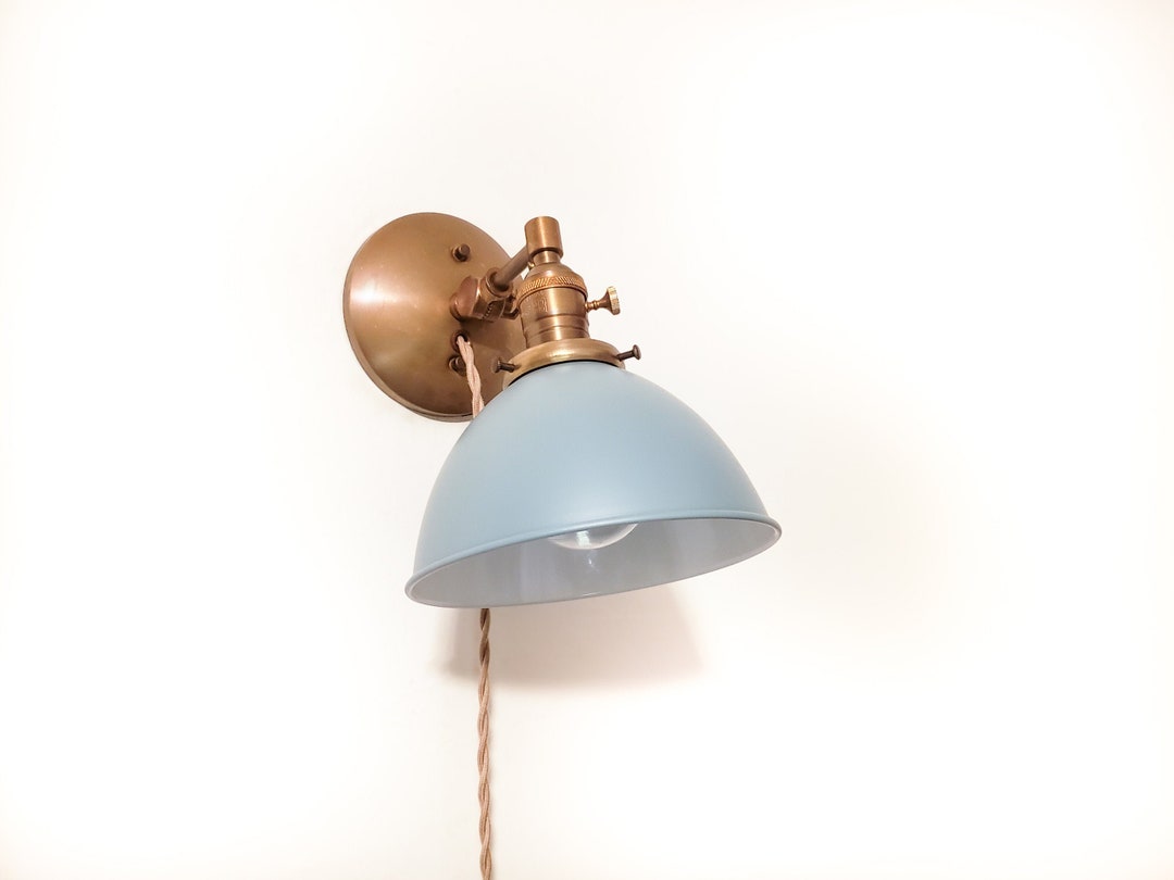 Adjustable Bedside Reading Wall Light - Antique Brass & Sage Sconce ...