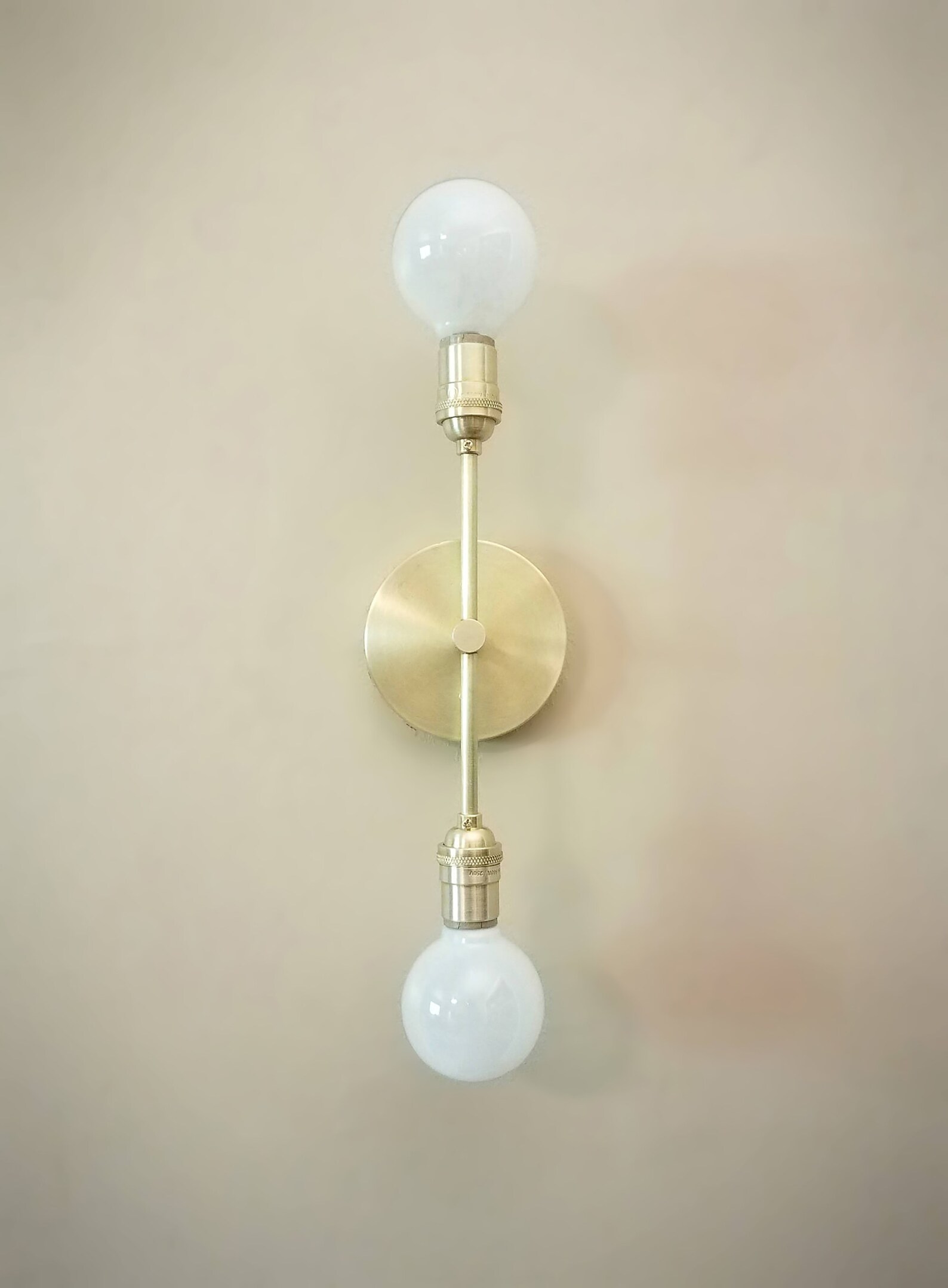 Industrial Gold Light Modern Double Sconce Raw Brass Mid | Etsy