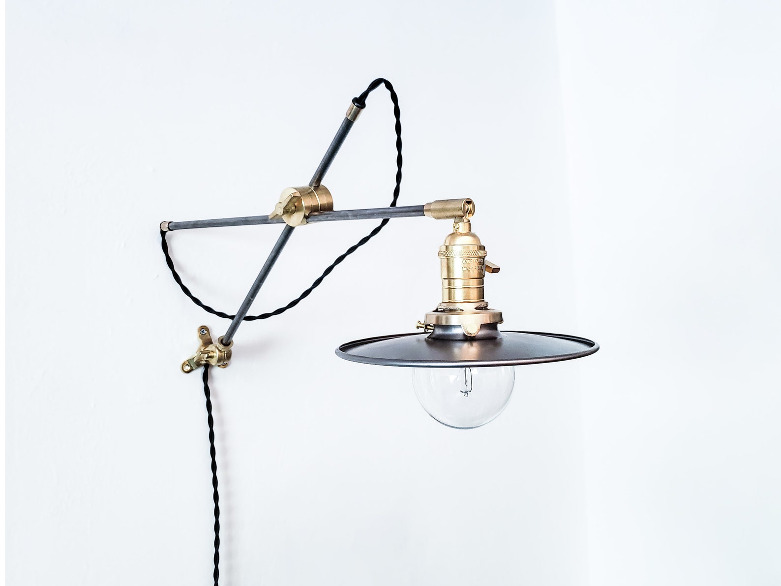 Plug in Kitchen Shelves Scissor Sconce - Adjustable Wall Lamp- Gold ...