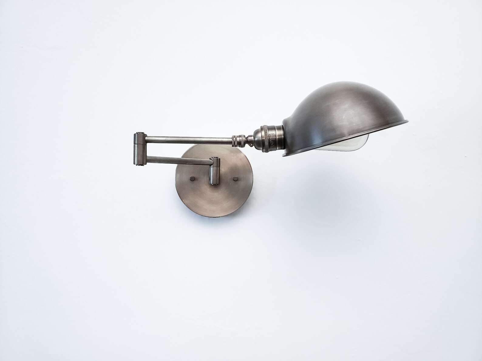 Swing Arm Adjustable Wall Light Gunmetal Silver Industrial | Etsy