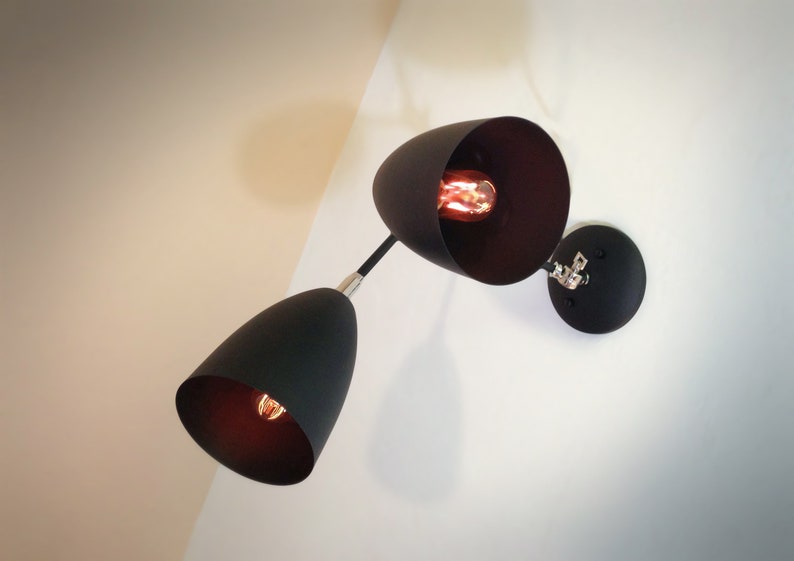 Kitchen Shelf Adjustable Wall Light - Industrial Sconce - Black ...