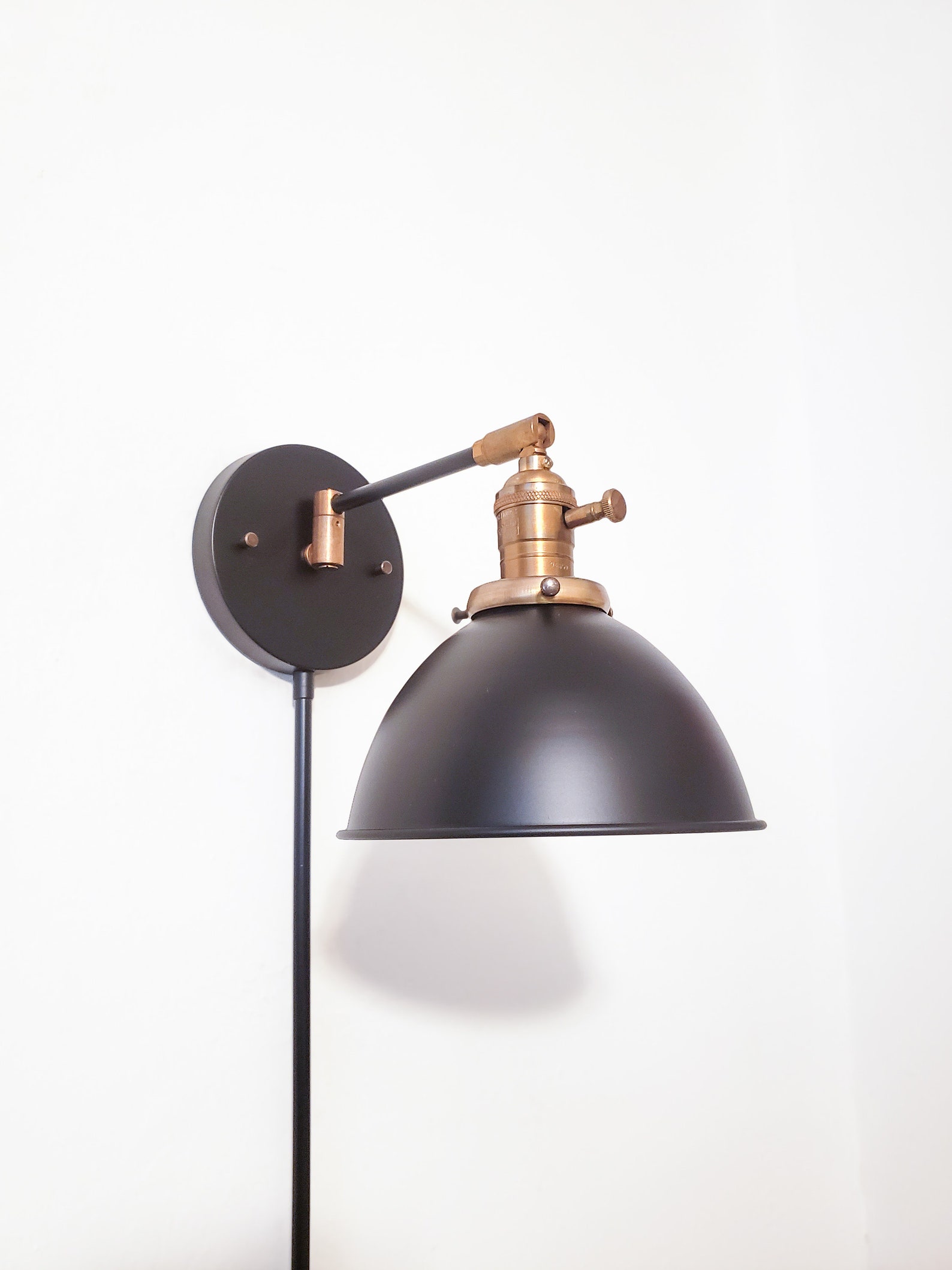 Swing Arm Bedside Dimmable Reading Wall Light Industrial | Etsy