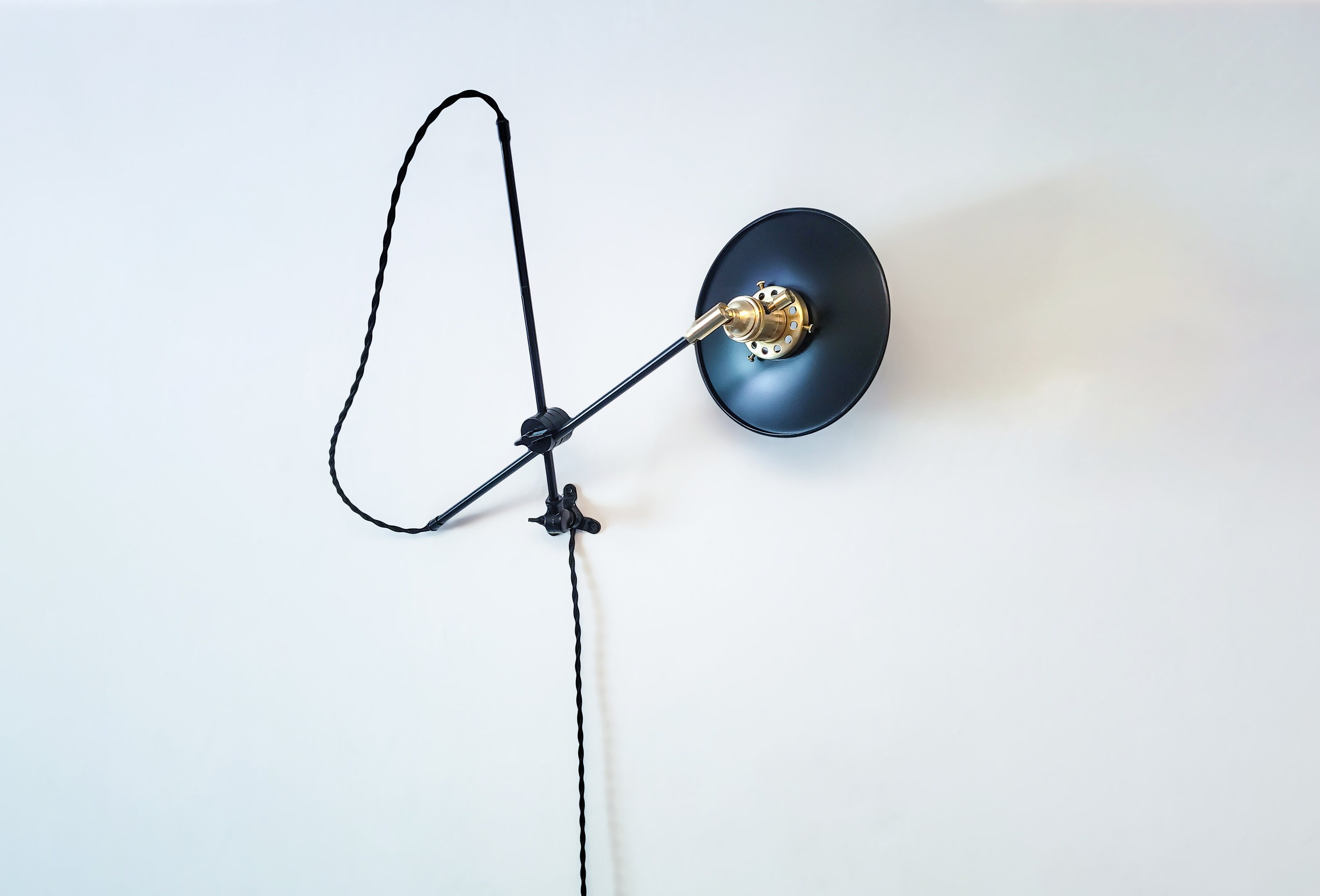 Matte Black and Brass Industrial Scissor Wall Lamp - Pharmacy ...