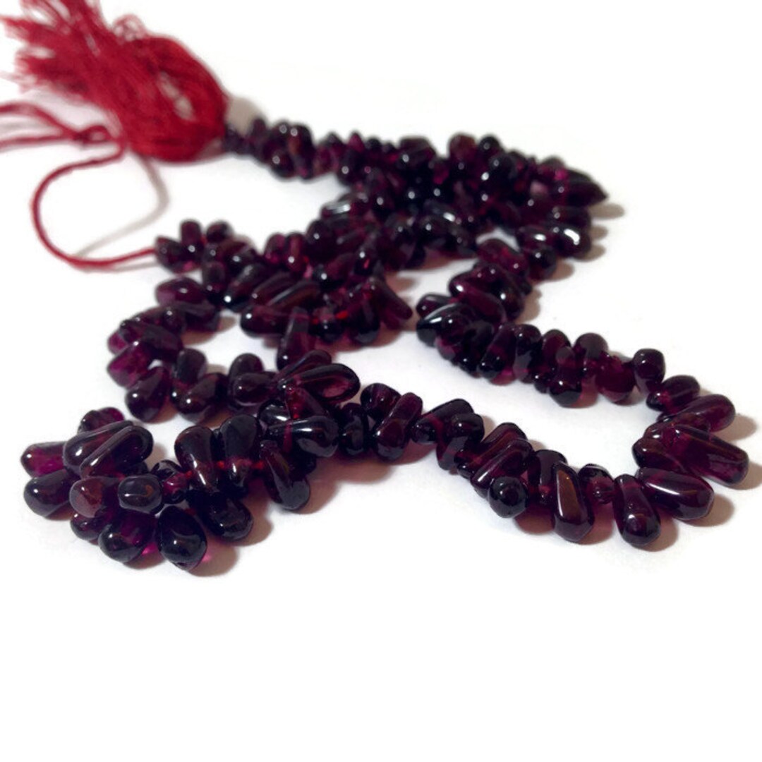 One Strand of Genuine Garnet Teardrop Briolettes 3x7mm 1 Full Strand - Etsy