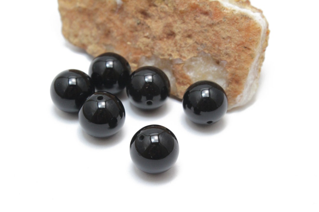 Genuine Black Onyx Ball Beads Round High Polish Black Onyx Balls ...