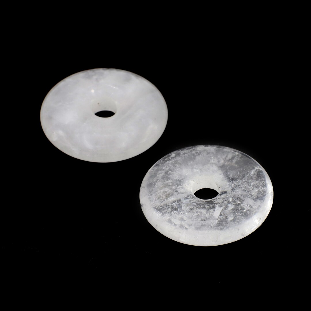 Genuine Clear Quartz Donut Shaped Pendant Gemstone Pendant 30mm 1pc - Etsy