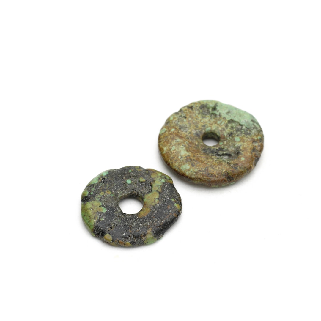 Genuine Round Donut Shaped Turquoise Stone Approx. 4-5x25mm 2pcs - Etsy