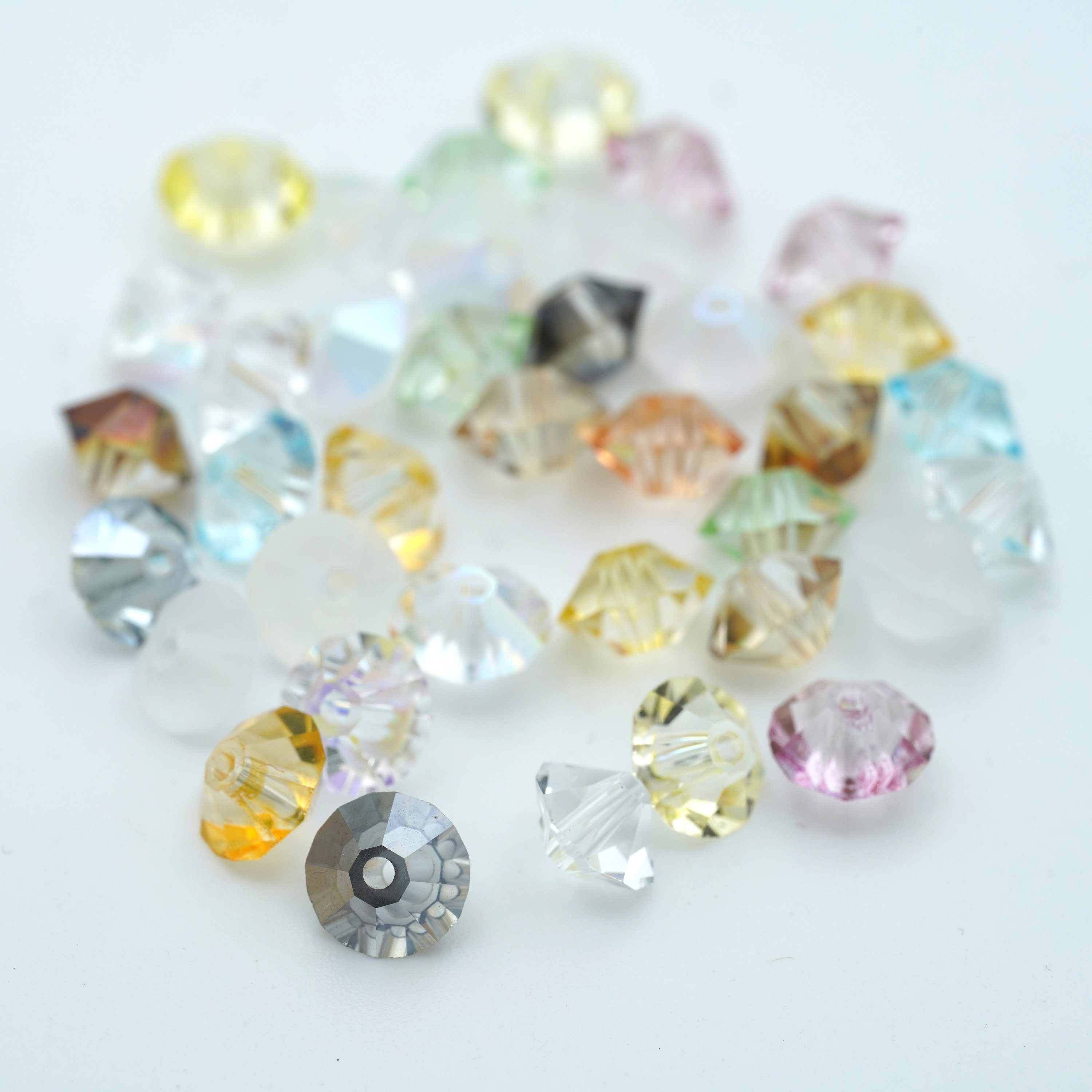 Mixed Lot of Vintage Swarovski Crystal Bicones Rondelle Shaped Beads 3 ...