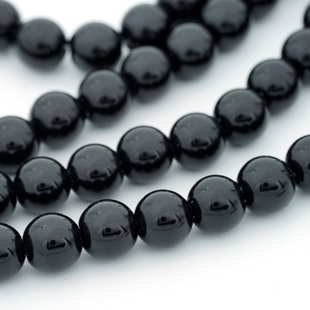 Black Onyx Balls High Polish Black Onyx Balls 2-20mm 1 Strand Approx ...