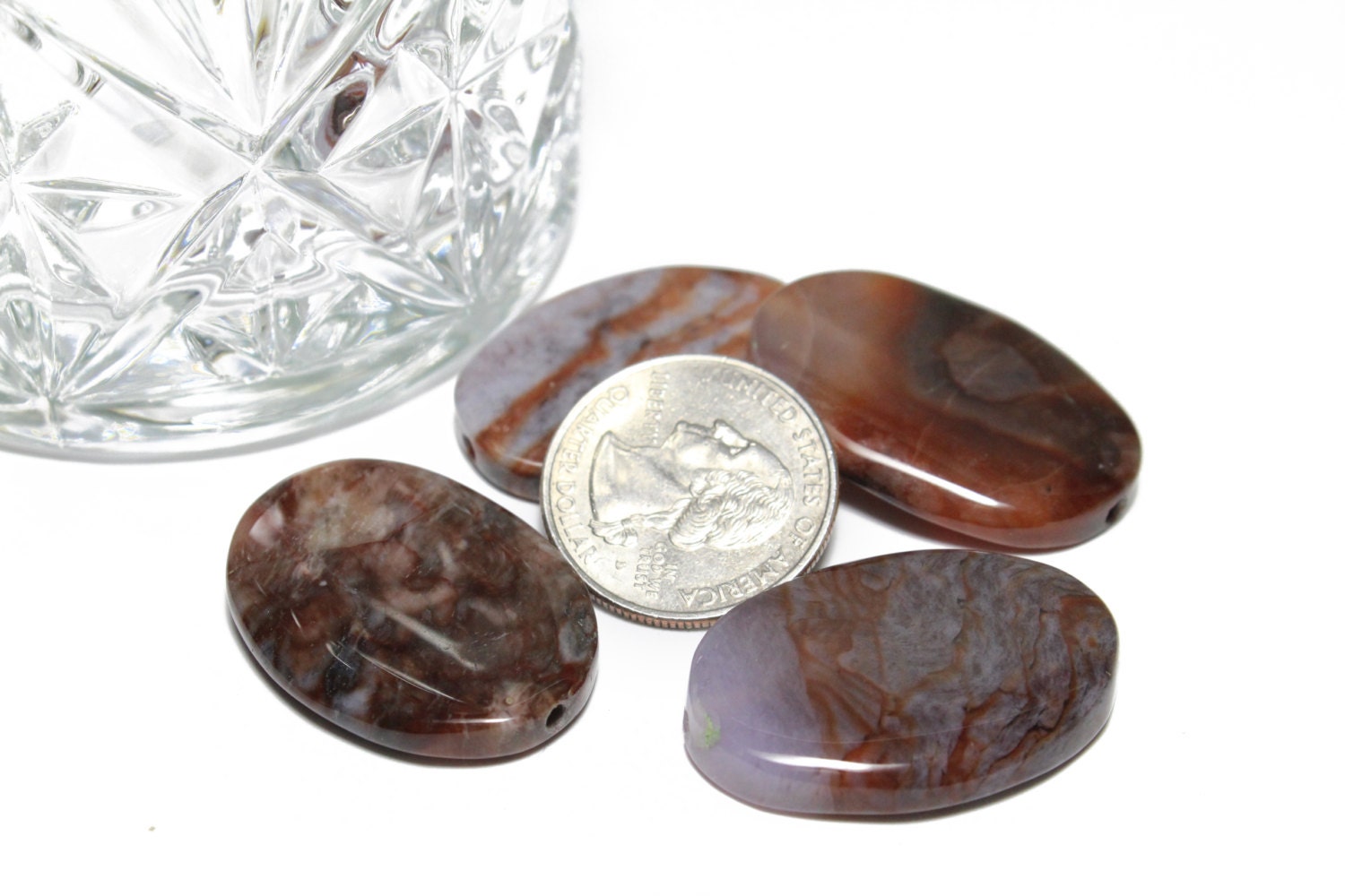 Genuine Peach Tiger Agate Oval Stones 25x35mm 2pcs | Etsy