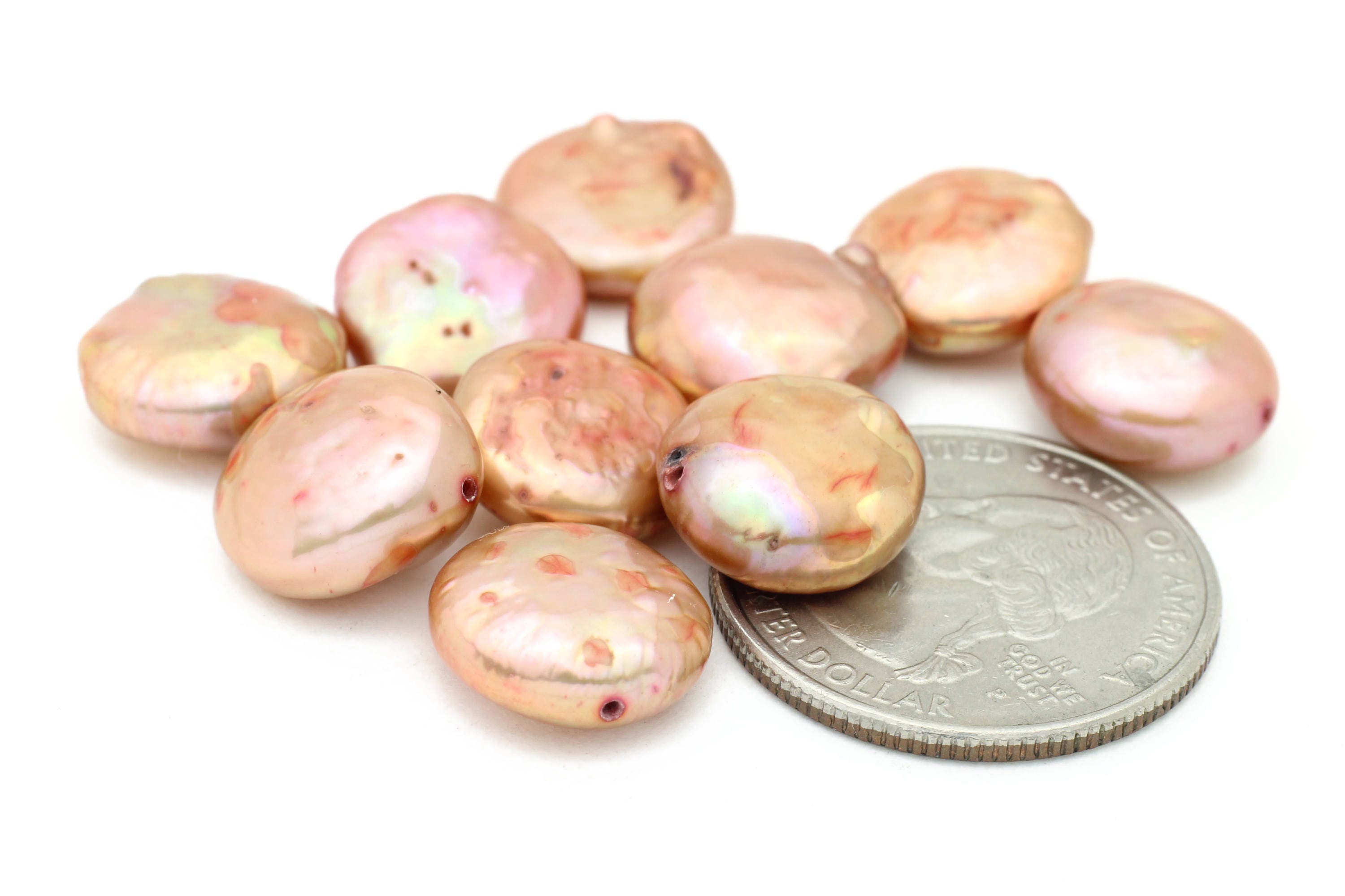 Freshwater Copper Color Puff Coin Pearls 12-13mm 5 Pcs - Etsy