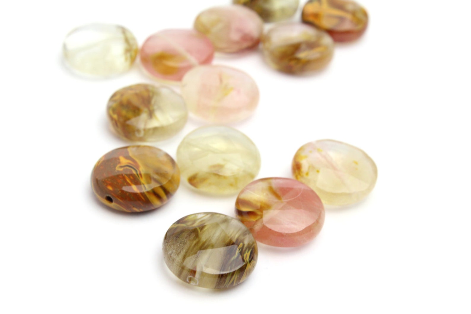 Large Faceted Cherry Quartz Disc Shaped Beads Center Drilled | Etsy