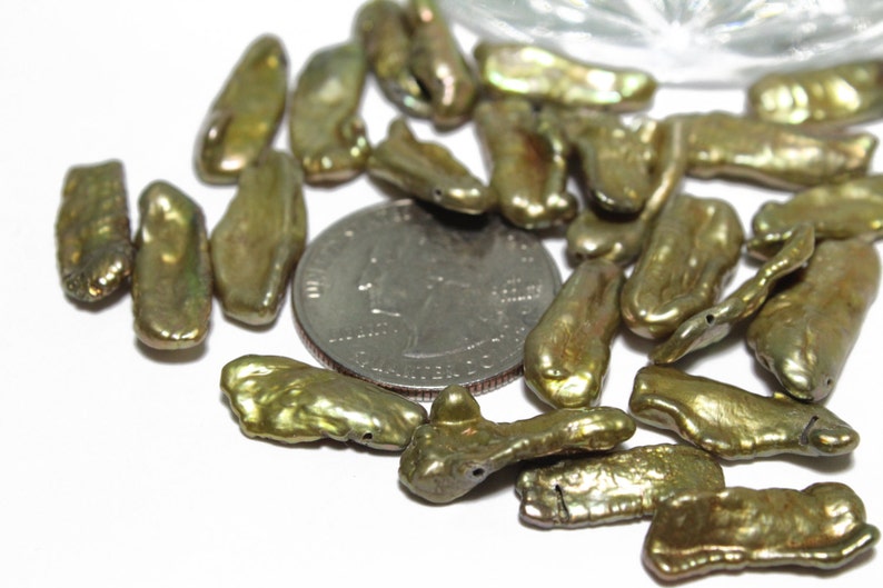 Freshwater Pearls Stick Pearls Biwa Stick Pearls Champagne | Etsy