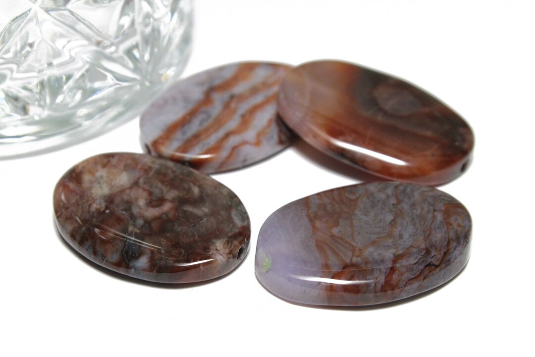 Genuine Peach Tiger Agate Oval Stones 25x35mm 2pcs - Etsy