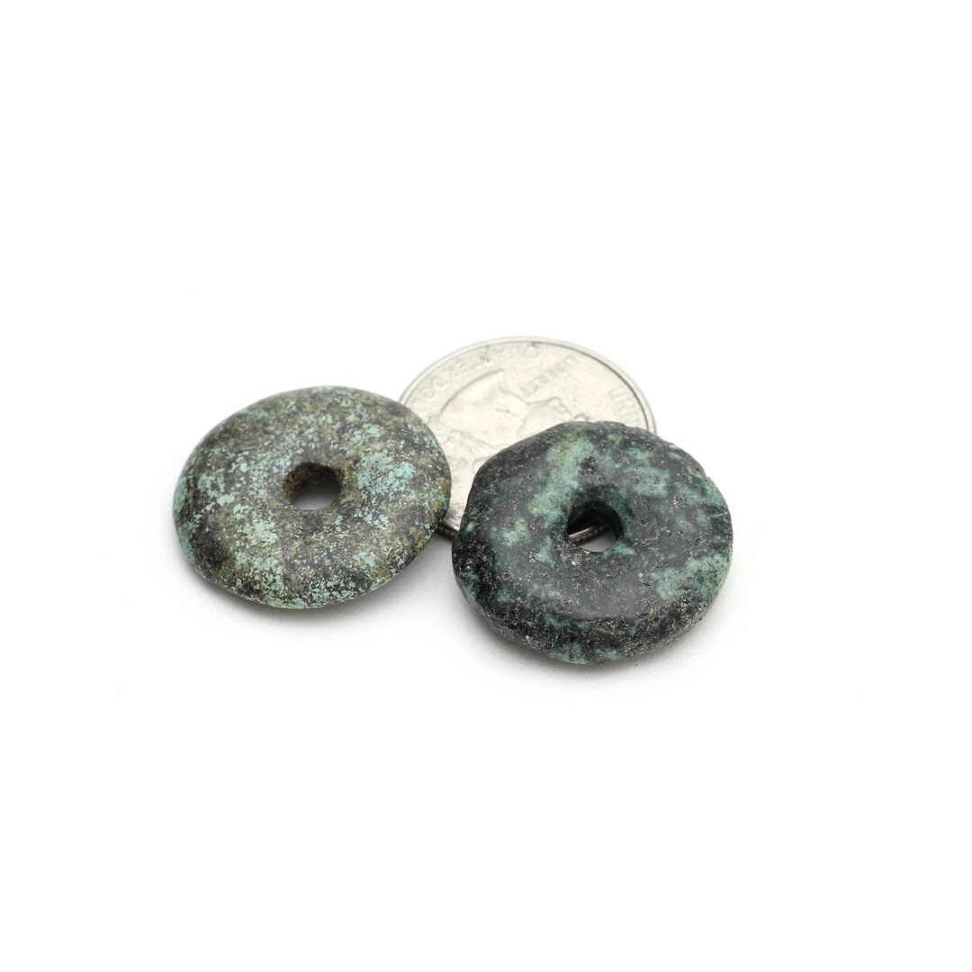 Genuine Round Donut Shaped Turquoise Stone Approx. 5x23mm 2pcs - Etsy