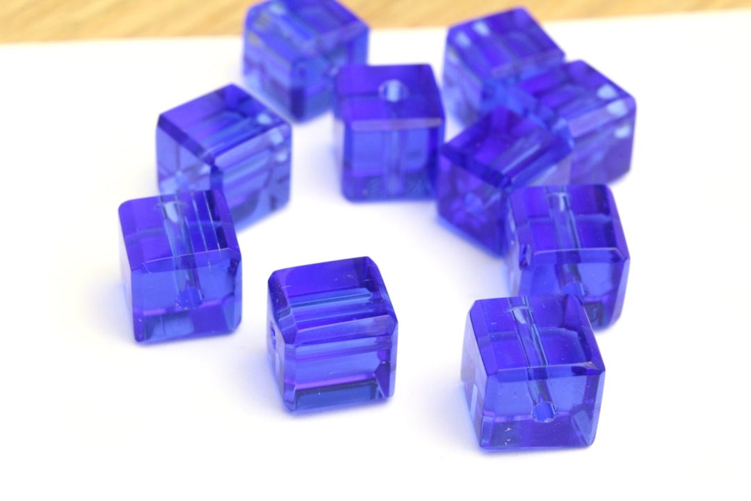 Vintage Cobalt Blue Cubes 8x8mm 10pcs - Etsy