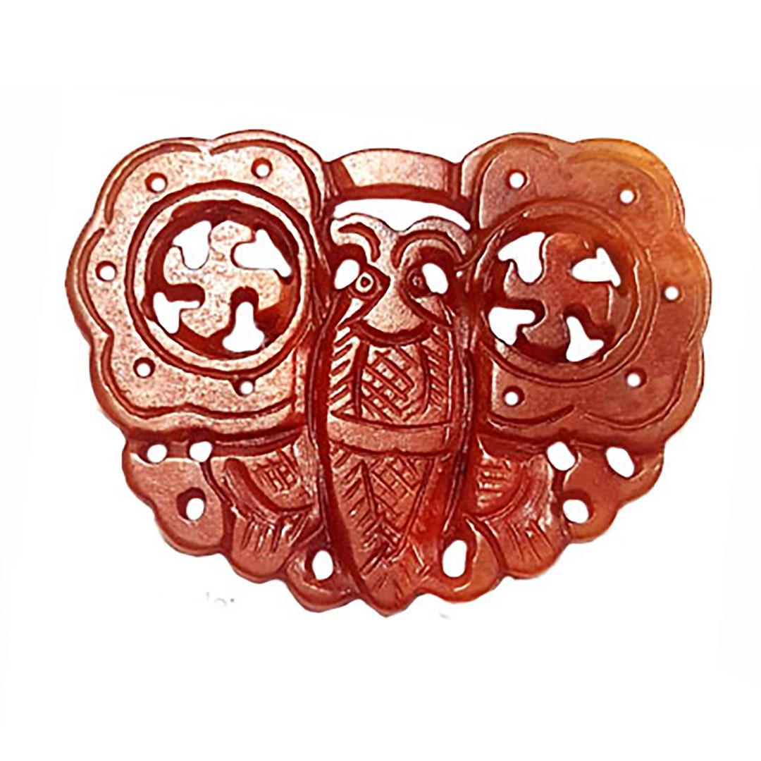Genuine Carved Red Jade Pendant 48-60mm 1pcs - Etsy