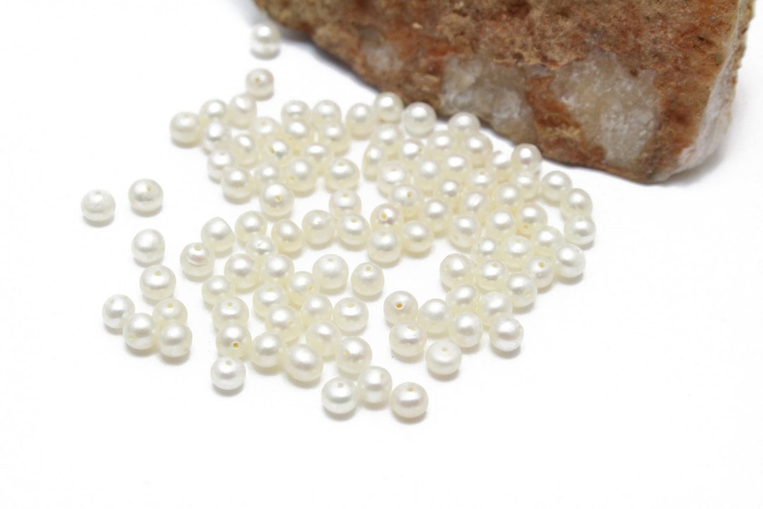White Freshwater Pearls Small Center Drilled Pearls 3-4mm 10pcs - Etsy