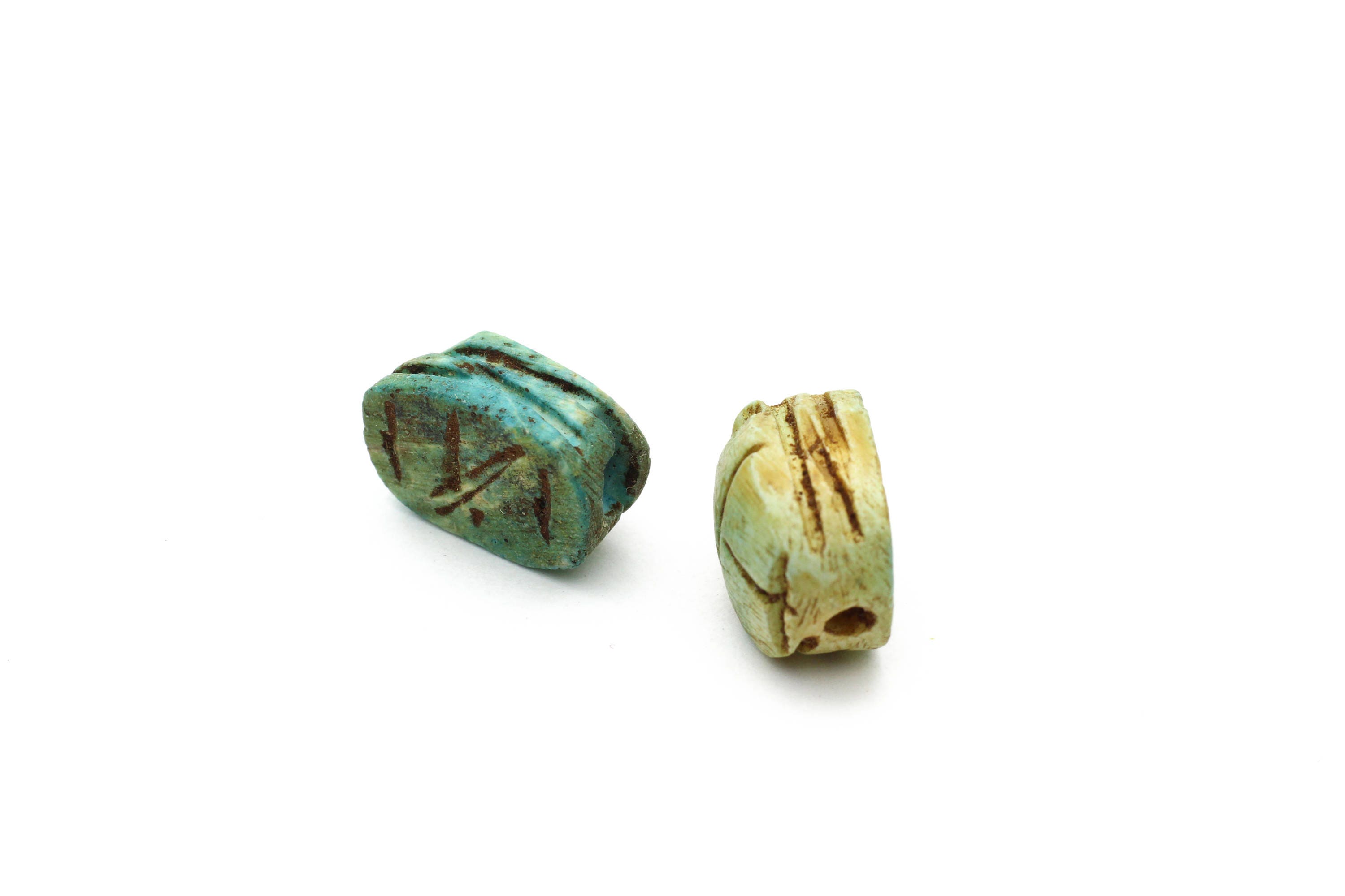 Vintage Natural Carved Turquoise Scarab Beads Approx. 14x20 Mm - Etsy