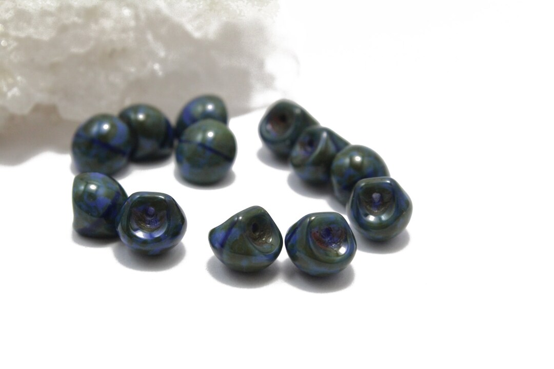 Blue Green Mushroom Button Crystals 8mm 12pcs - Etsy
