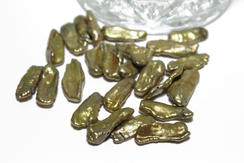 Freshwater Pearls Stick Pearls Biwa Stick Pearls Champagne | Etsy