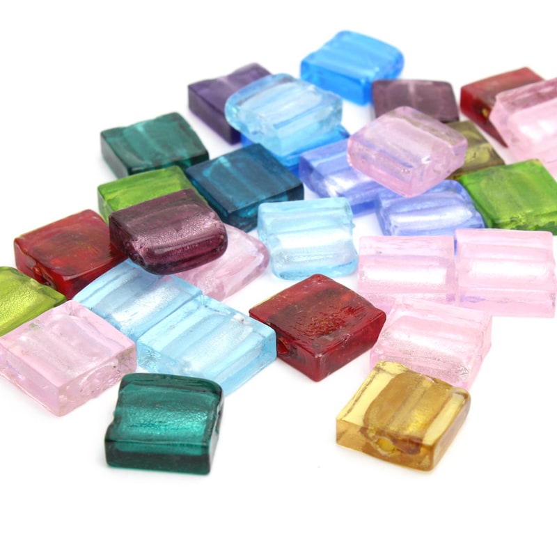 Square Glass Beads - Etsy