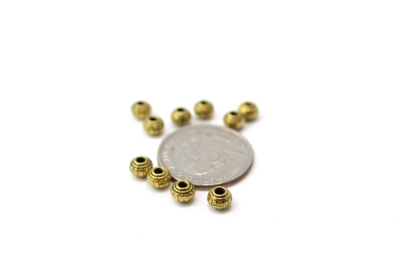 Round Fancy Etched Spacers in Brass 4x6mm 10pcs - Etsy