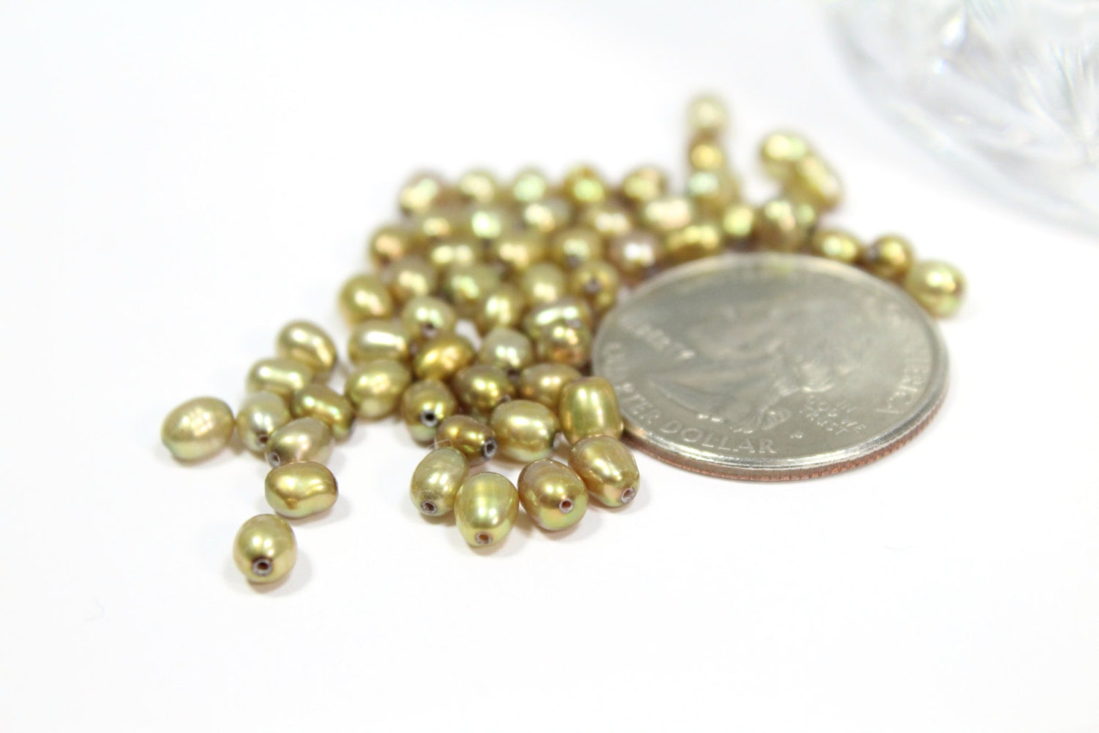 Tiny Genuine Freshwater Pearls Light Gold Pearls Center - Etsy