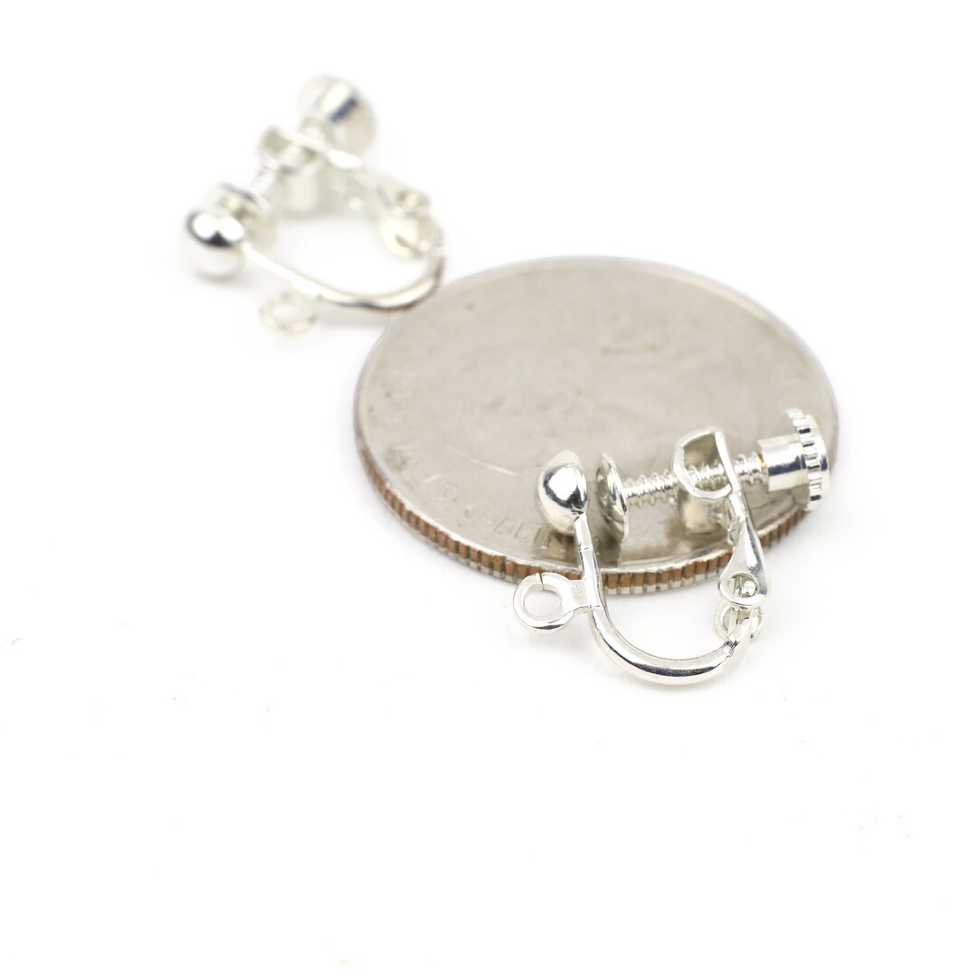 Small Loop Clipon Findings, Silver Clip Ons, Screw Back Clipons 14mm 1 ...