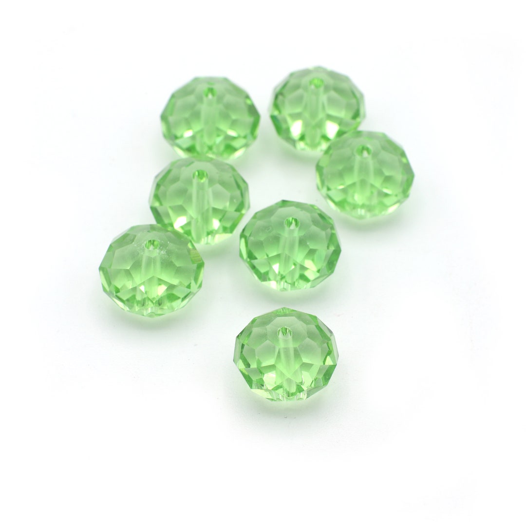 Vintage Faceted Peridot Green Crystal Beads Donut Shaped 9x12mm 6pcs - Etsy