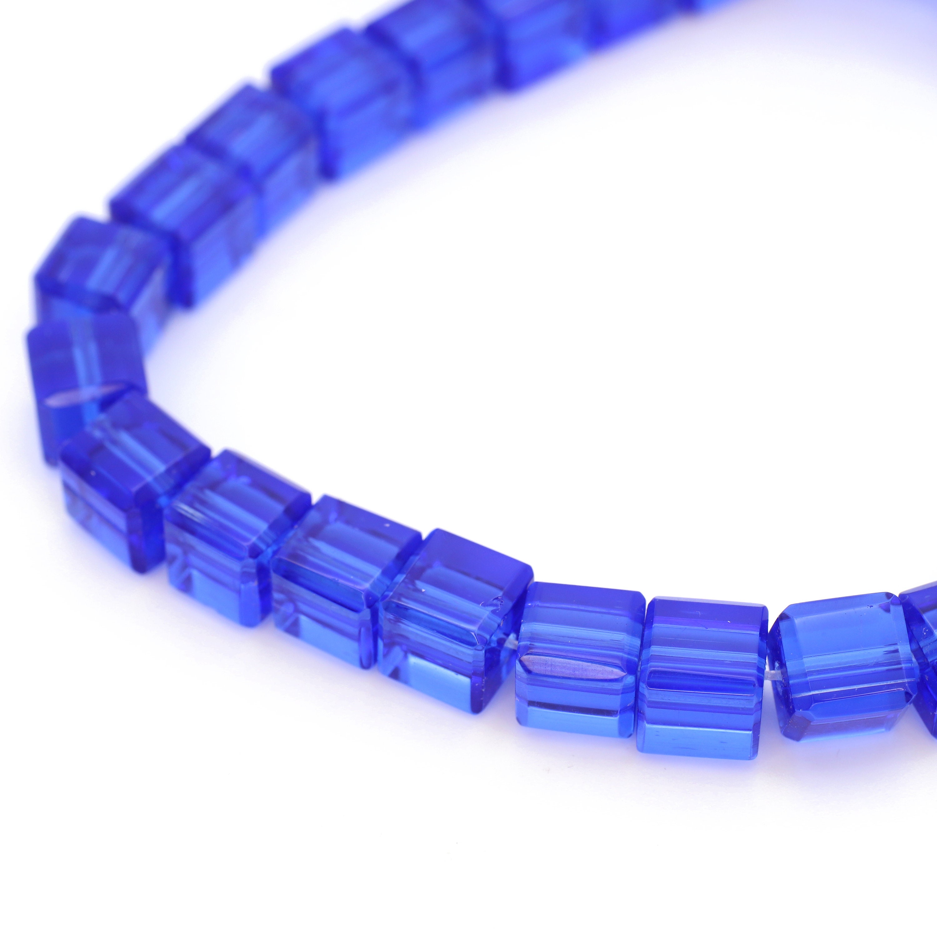 Vintage Cobalt Blue Cubes 8x8mm 8mm 1 Strand Approx 14 - Etsy UK