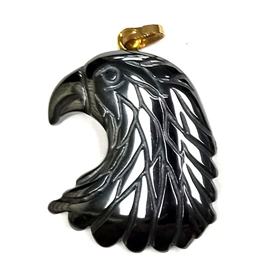 Genuine Hematite Eagle Head Pendant 25-30mm 1pc - Etsy