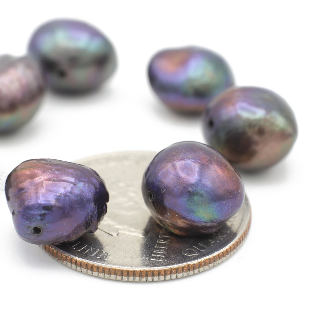 Peacock Freshwater Pearl Nuggets 10-12mm 4pcs - Etsy