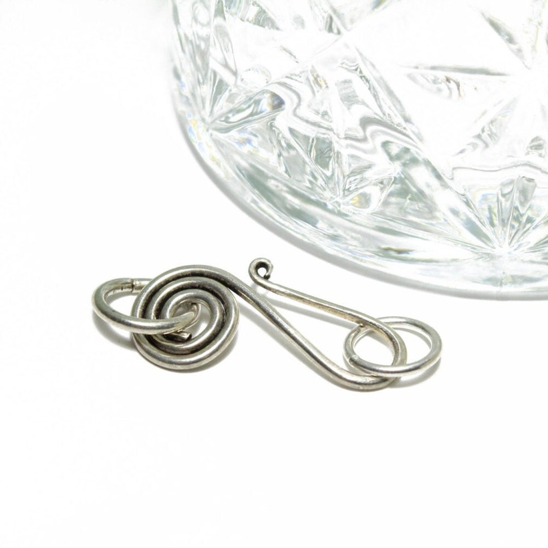 Fancy Sterling Silver 925 Hook Lock Clasp for Jewelry 30mm 1 Set - Etsy