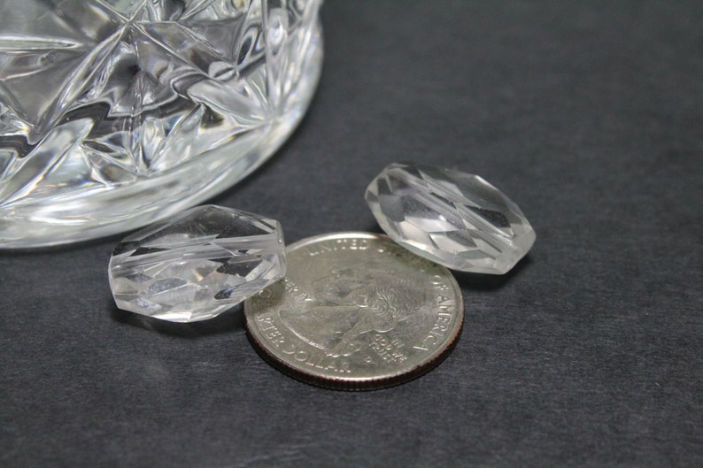 Faceted Irregular Shaped Oval Rock Crystal Stones Center Drilled ...