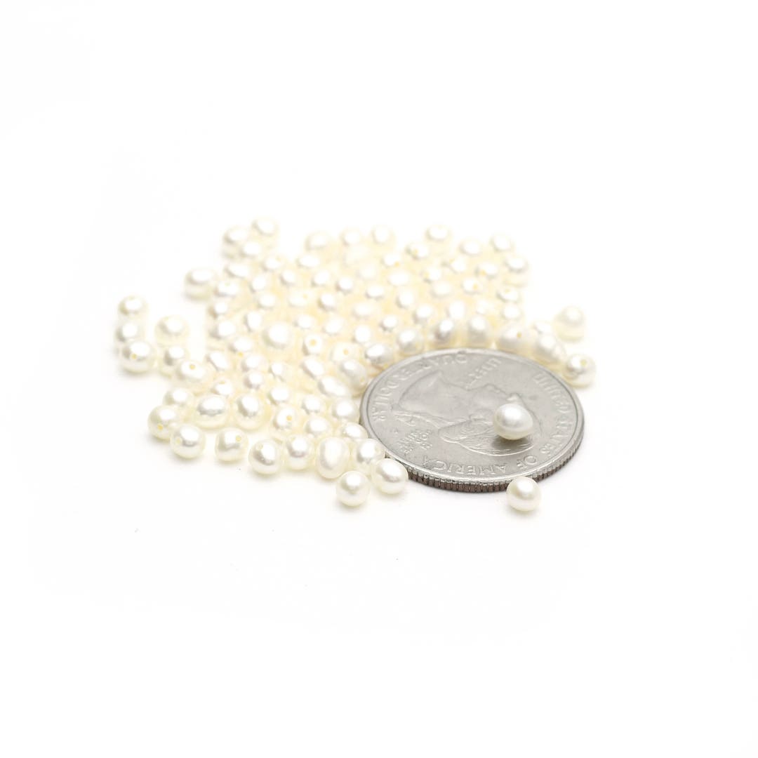 White Freshwater Pearls Small Center Drilled Pearls 3-4mm 10pcs - Etsy