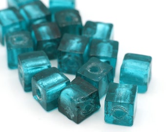 Flat Beads, Murano Glass Beads, Square Glass Beads, Thousand Flower ...