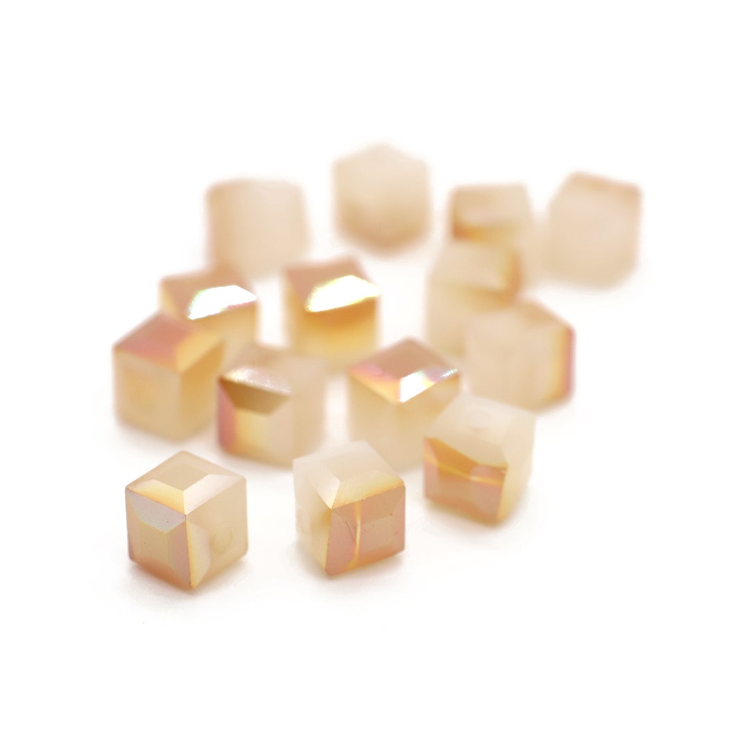 Small Vintage Blush and Beige Beveled Edge Cube Beads 6mm 12pcs - Etsy