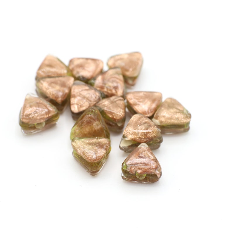 Vintage Triangle Shaped Venetian Glass Lampwork Beads Rose Etsy