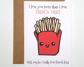 French fry card | Etsy